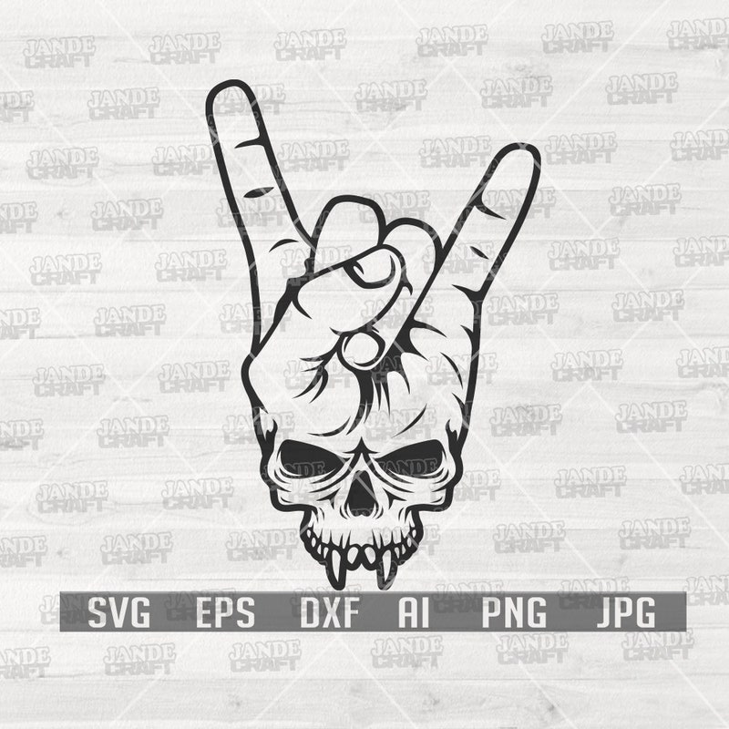 Rock and Roll Skull - Etsy