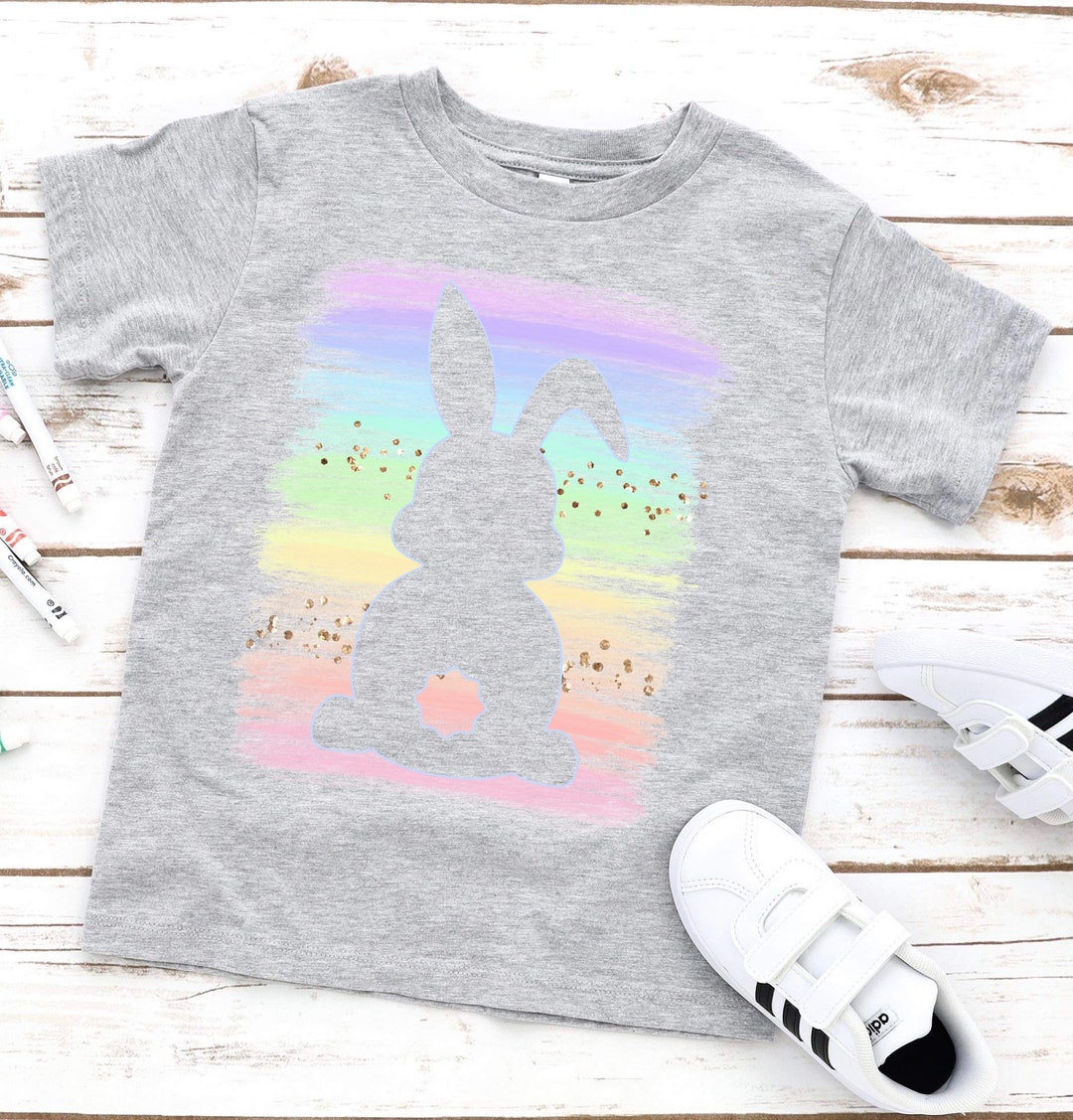 Youth Pastel Rainbow Easter Bunny Screen Print Transfer, High Heat ...