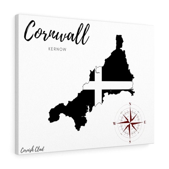 Cornwall Map Canvas | Etsy
