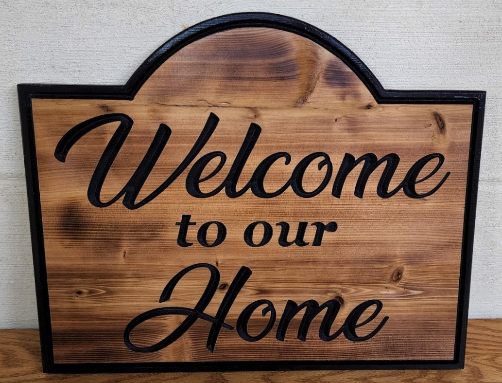 Rustic "welcome to Our Home" Wooden Sign, Cedar Wooden Sign, "welcome ...