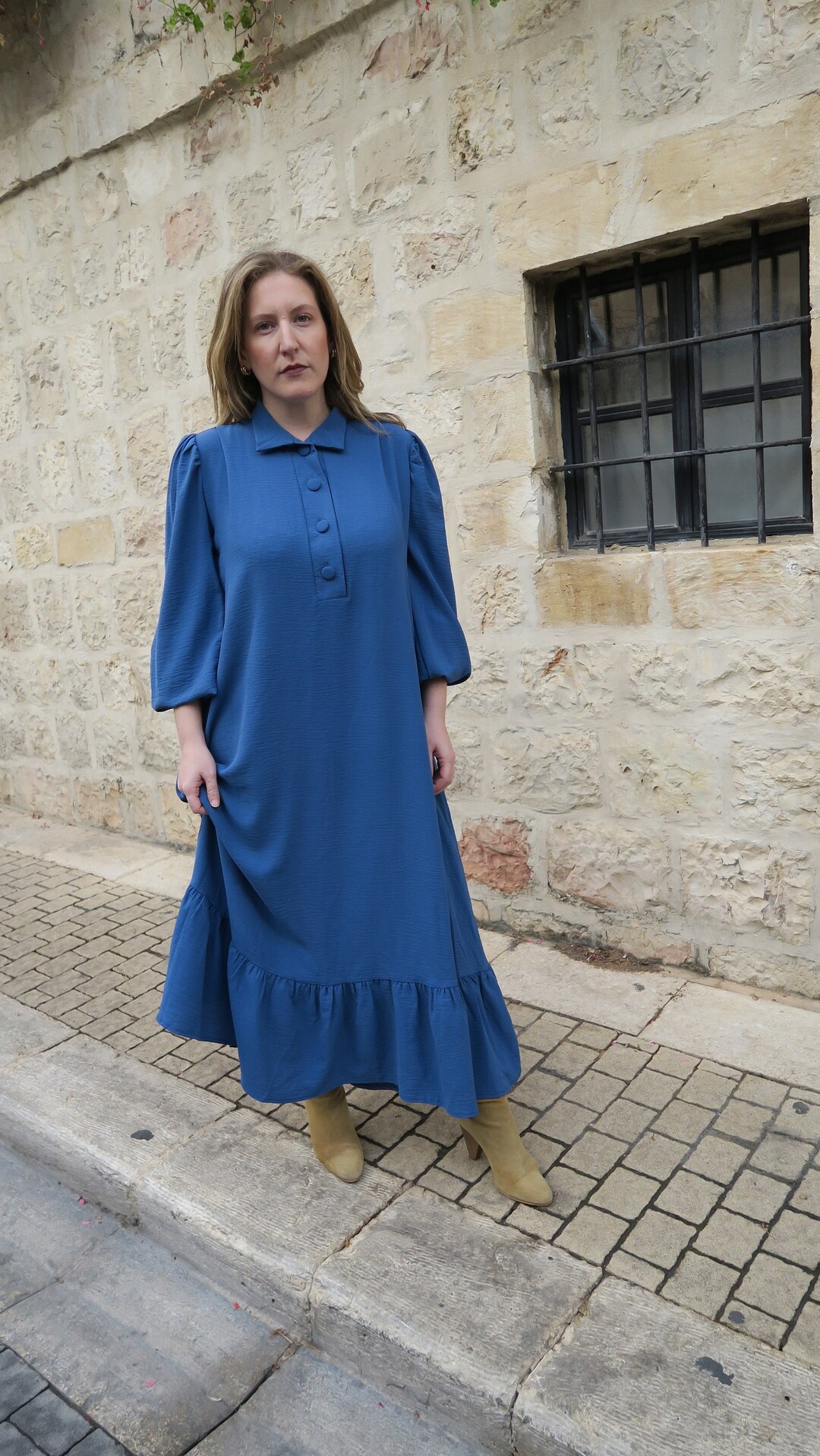 Azure Blue Maxi Dress for Daytime & Evening Modest - Etsy