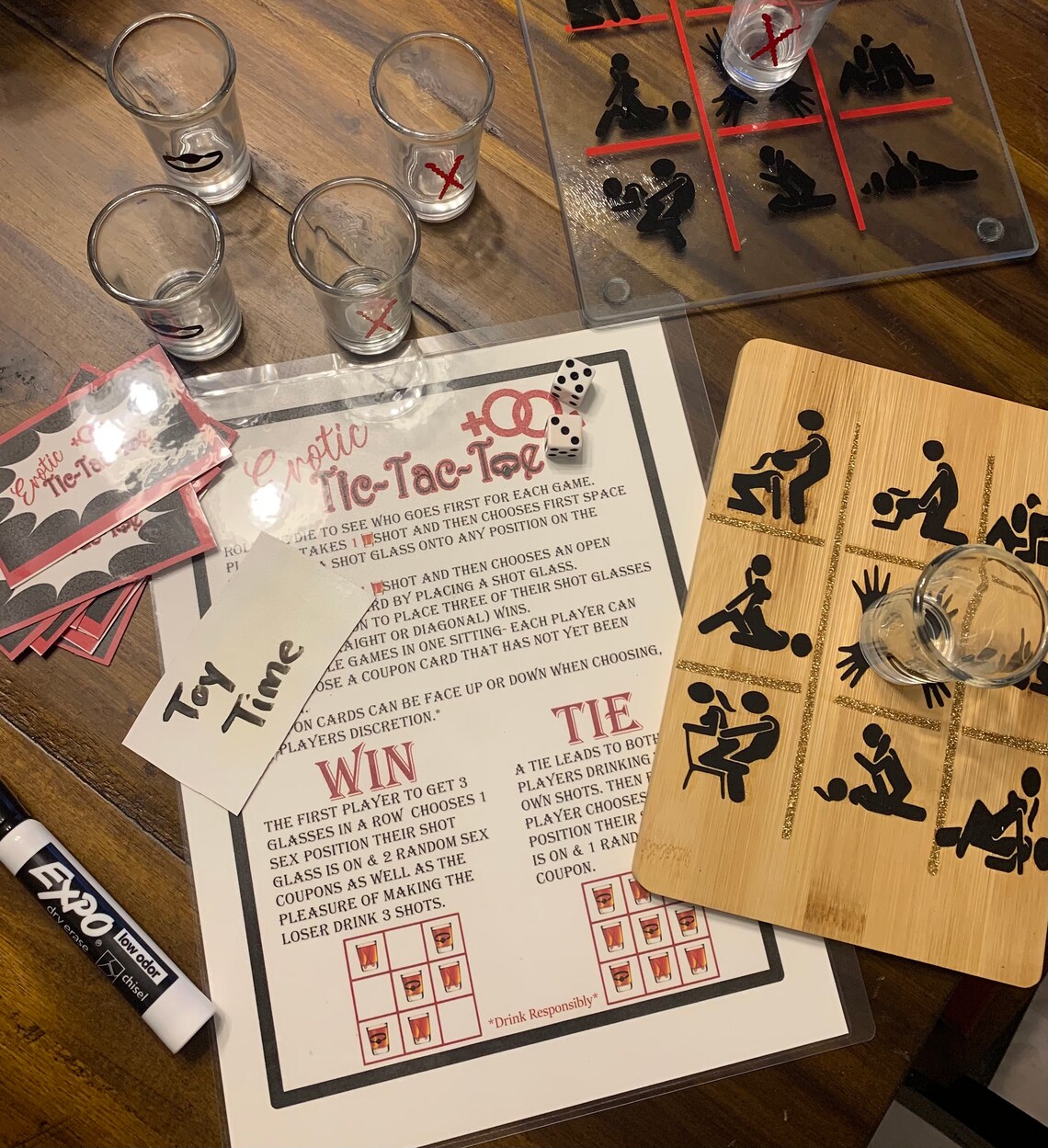 Erotic Adult Tic Tac Toe Game Set Etsy