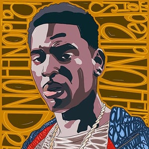 Young Dolph Tribute Portrait - Immortalize the Spirit of '100 Shots ...