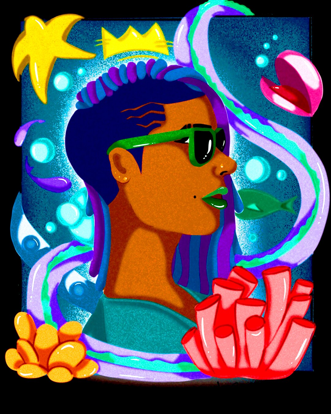 Lady in Blue | Black Girl Decor | Black Wall Art | Art Print | No Frame ...