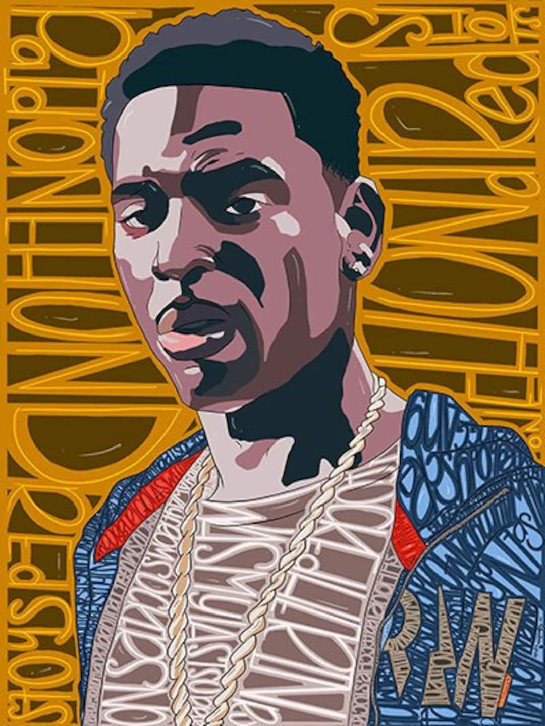 Young Dolph Tribute Portrait - Immortalize the Spirit of '100 Shots ...