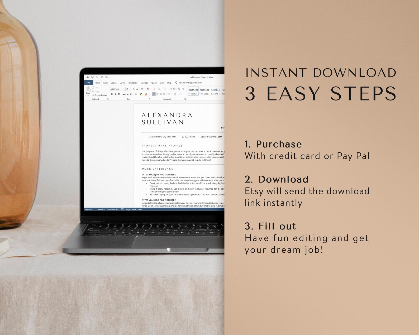 ATS Friendly Resume Template Google Docs Resume ATS Resume - Etsy