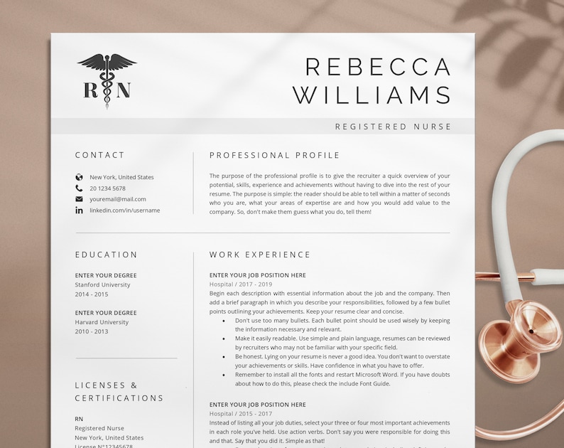 Nurse Resume Template Word, Registered Nurse Resume Template Word ...