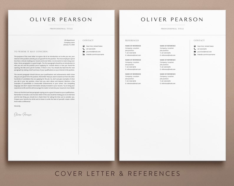 Professional Resume Template, Cv Resume Template, Modern Resume ...