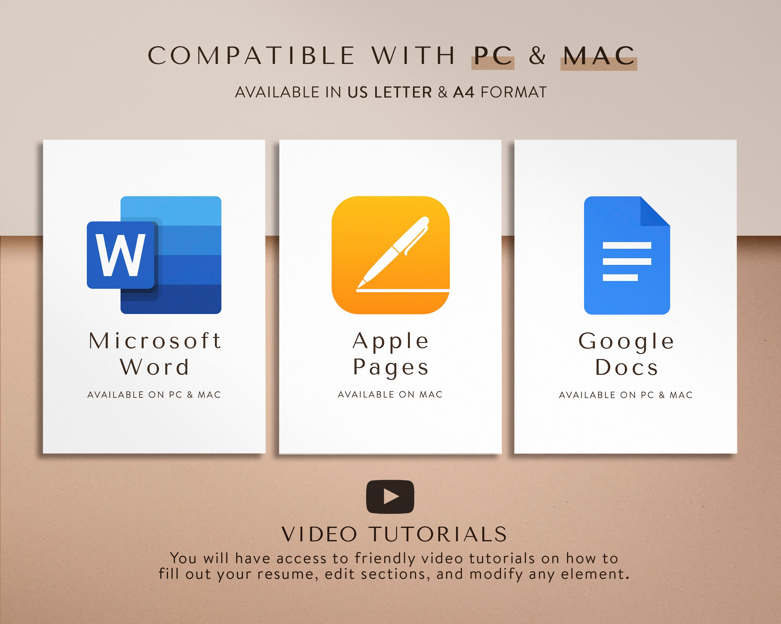 ATS Resume Template Word, Pages, Google Docs, ATS Friendly Resume ...