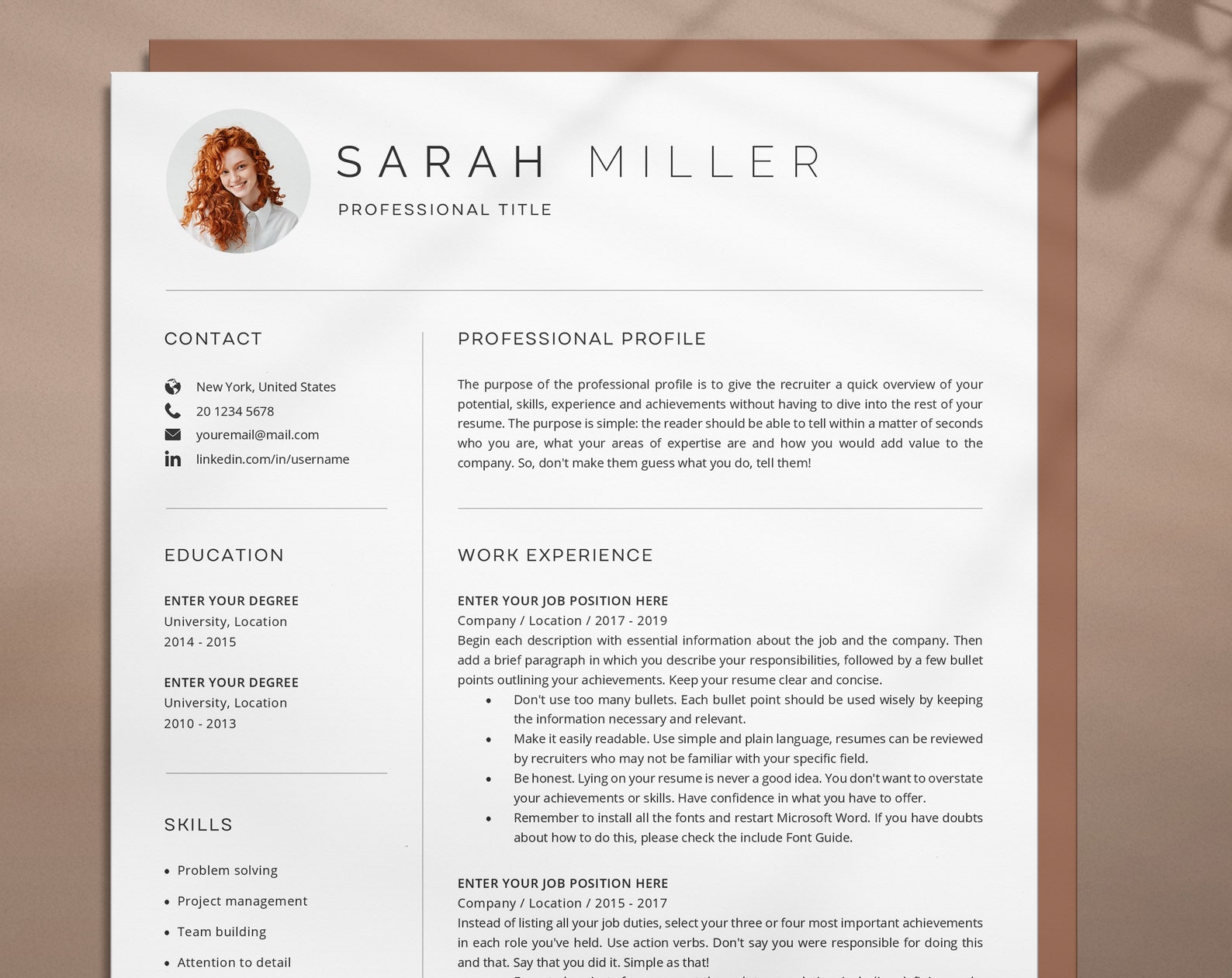 Digital Marketing Cv, Resume Template Word, Cv Template With Photo ...