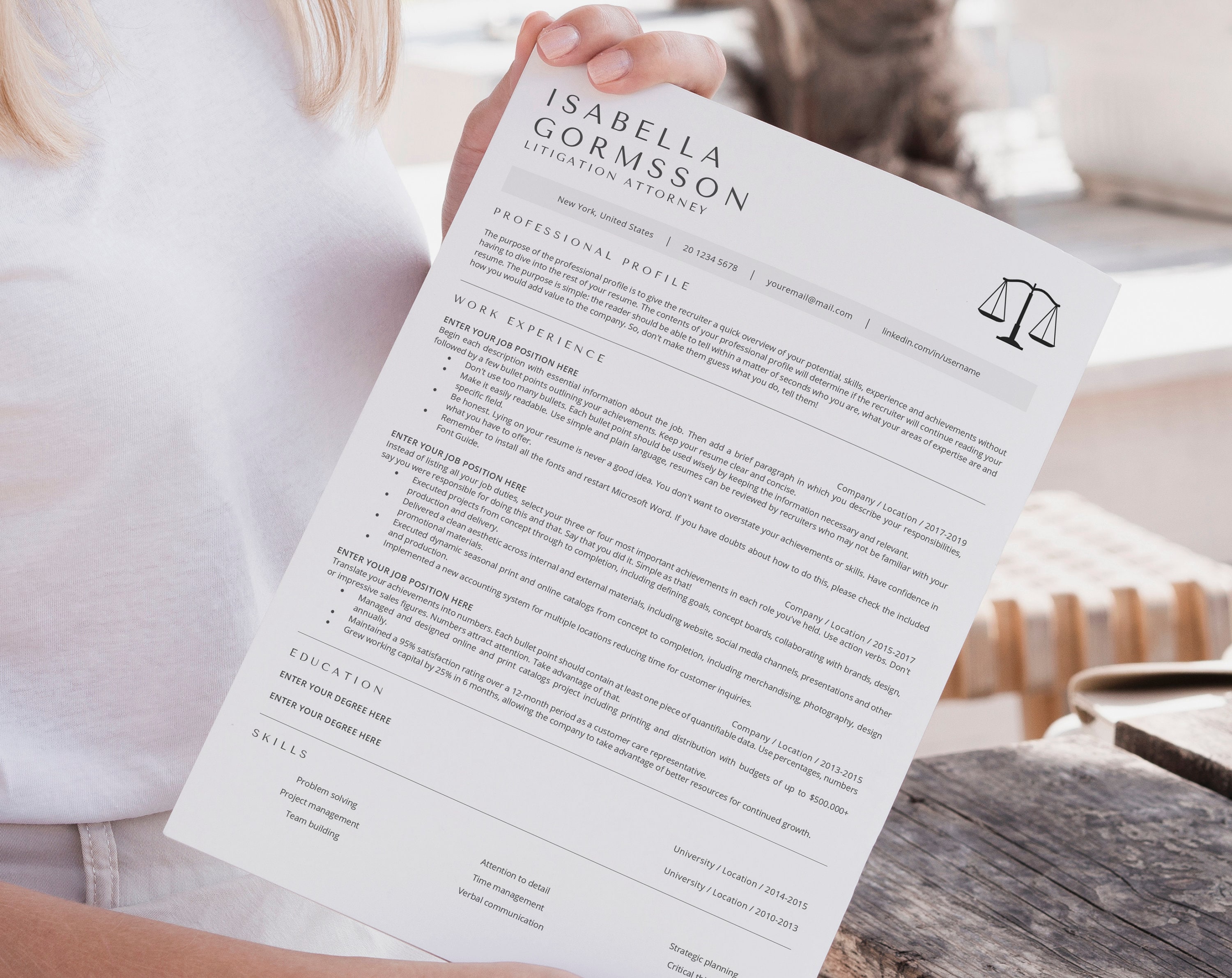 ATS Legal Resume Template Word, Paralegal Resume Template Word, ATS ...