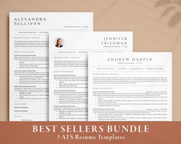 Clean Modern Resume Template 4 Page CV Template Cover Letter References ...