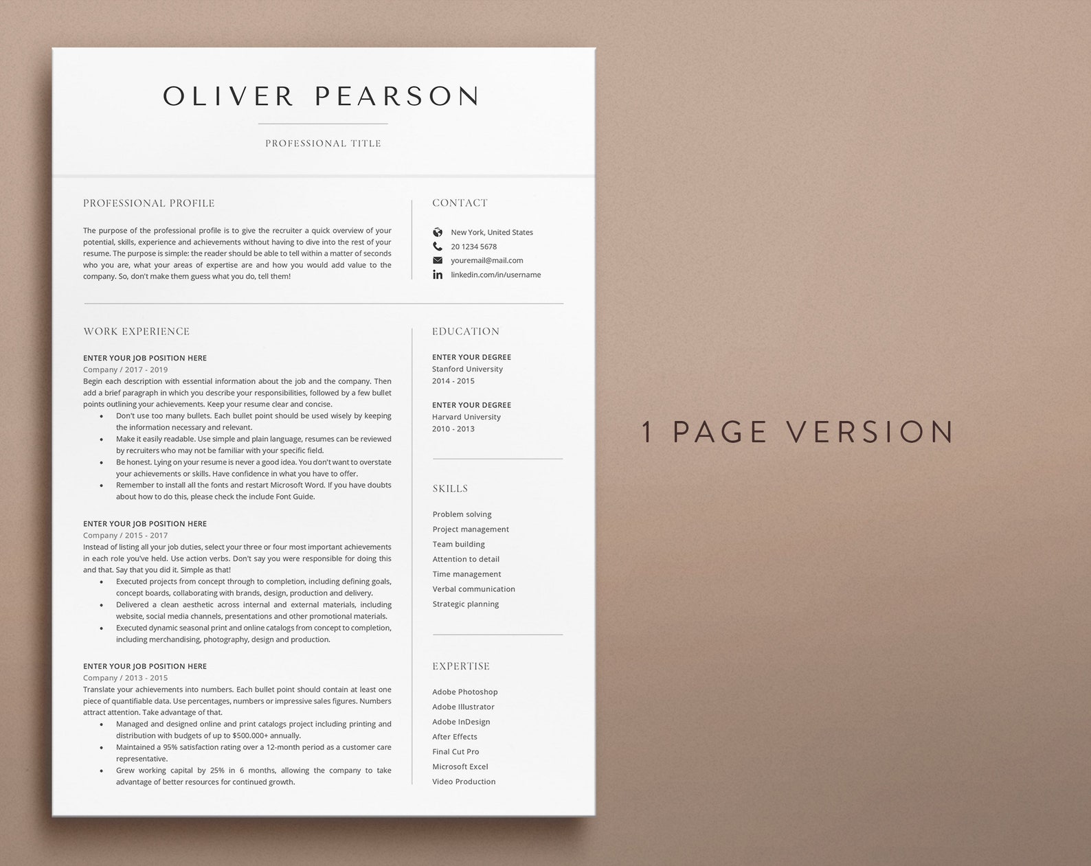 Professional Resume Template, Cv Resume Template, Modern Resume ...