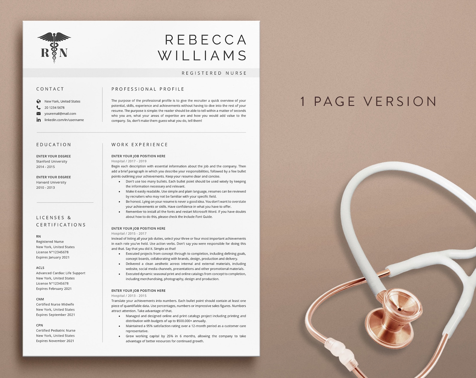 Nurse Resume Template Word, Registered Nurse Resume Template Word ...
