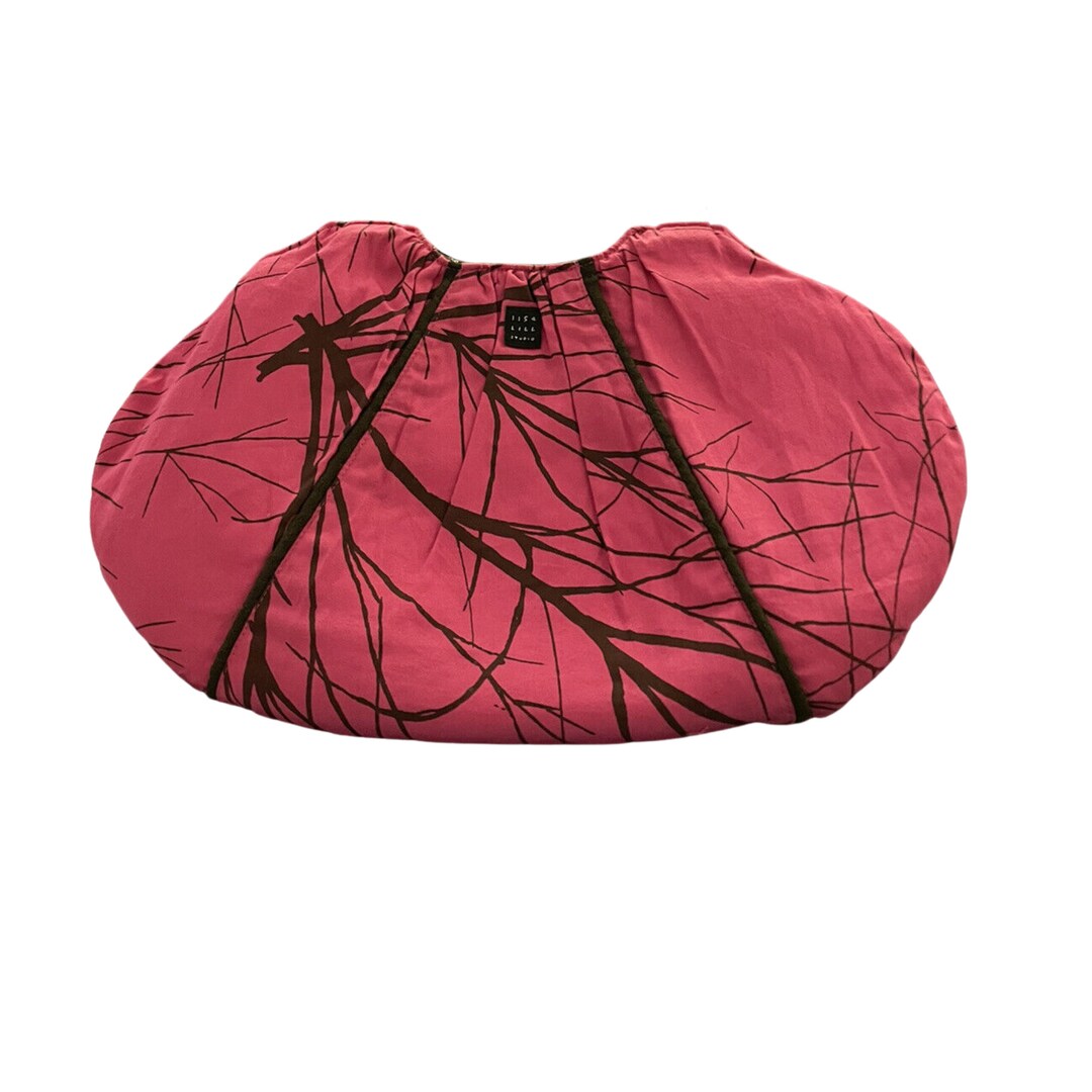 Vintage Lisa Lill Studio Handbag Reversible Pink/brown Purse W Wood ...