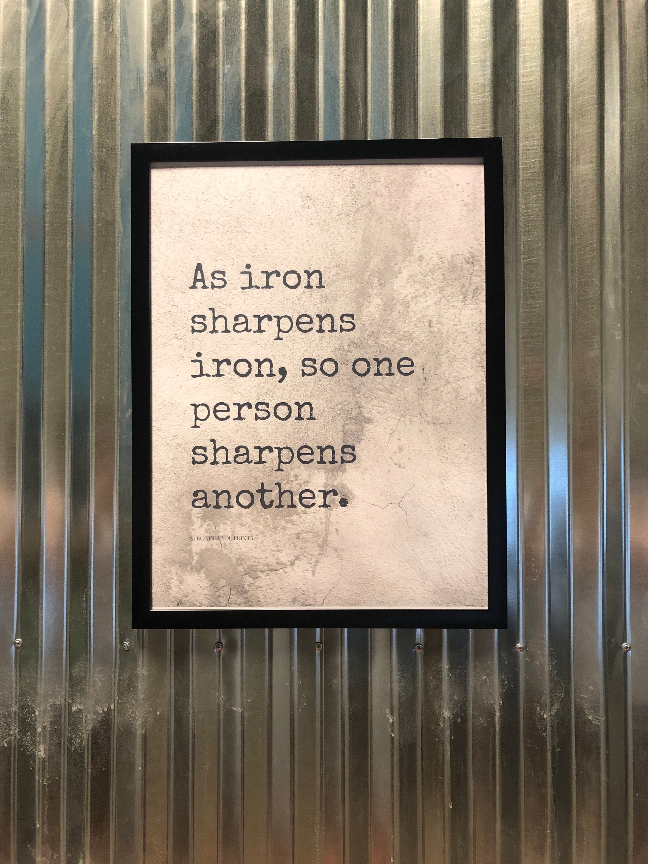 Iron Sharpens Iron, Proverbs 27 17, Bible Verse Print, Bible Quote Art ...
