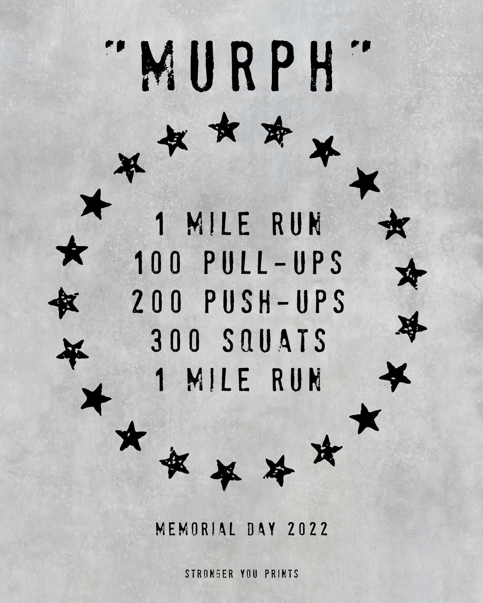 Murph Hero Workout Crossfit Poster, Gym Decor, at Home Gym Wall Art, Industrial Theme, Fitness ...
