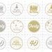 40th Birthday Cupcake Toppers Printable, Happy 40th Gold Silver ...
