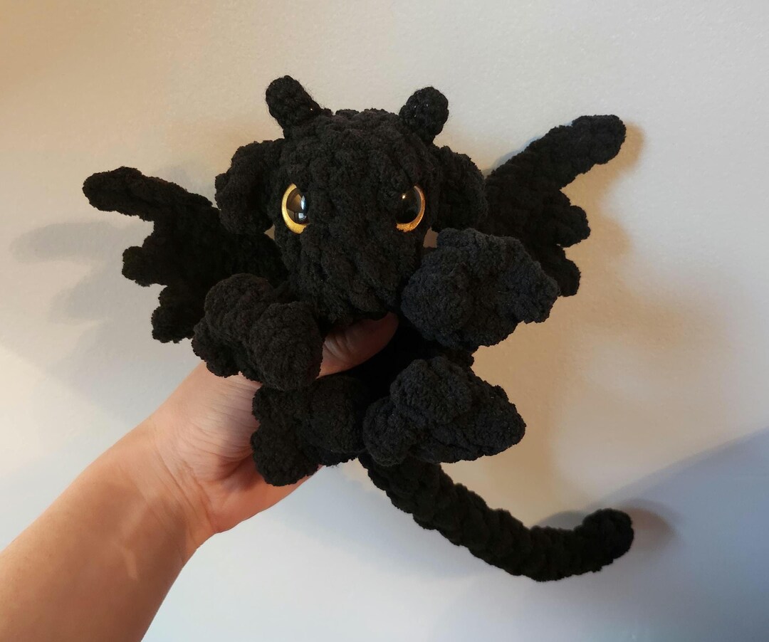 Mini Black Baby Dragon Snuggler - Etsy