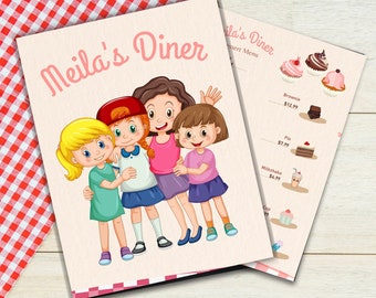 Printable Play Menus Set of 6, Kids Kitchen Decor, Restaurant Play ...
