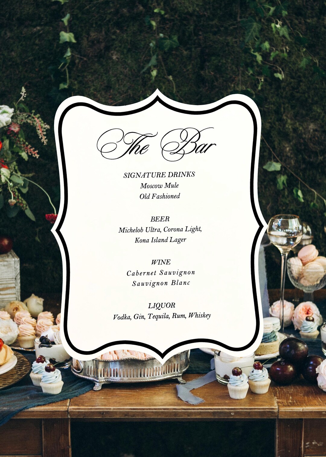 Custom Wedding Bar Menu Sign, Wedding Cocktails, Bar Menu, Cocktail ...