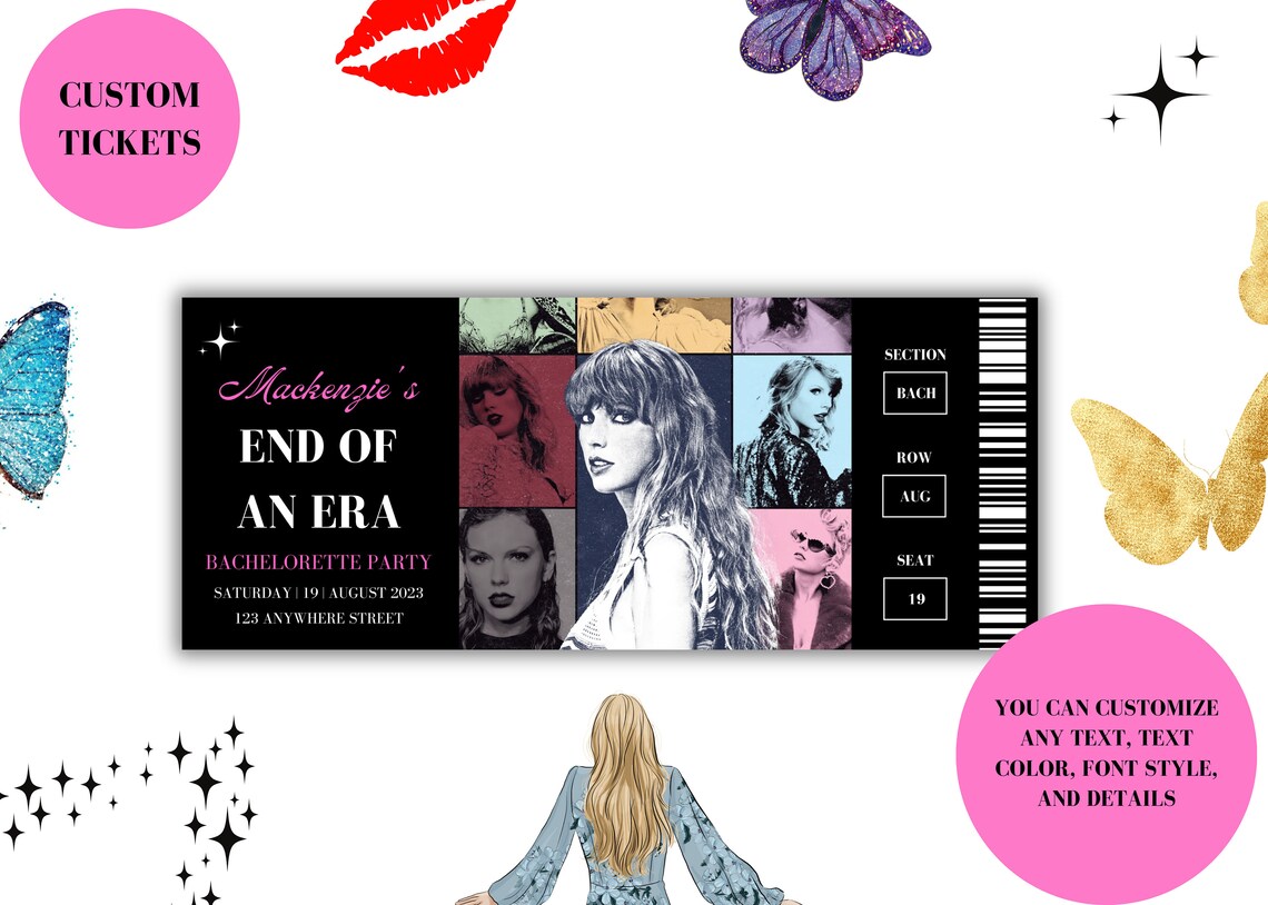 Taylor Eras Bachelorette Party Invitations Tour Era Swift - Etsy