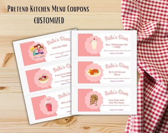 Printable Play Menus Set of 6, Kids Kitchen Decor, Restaurant Play ...