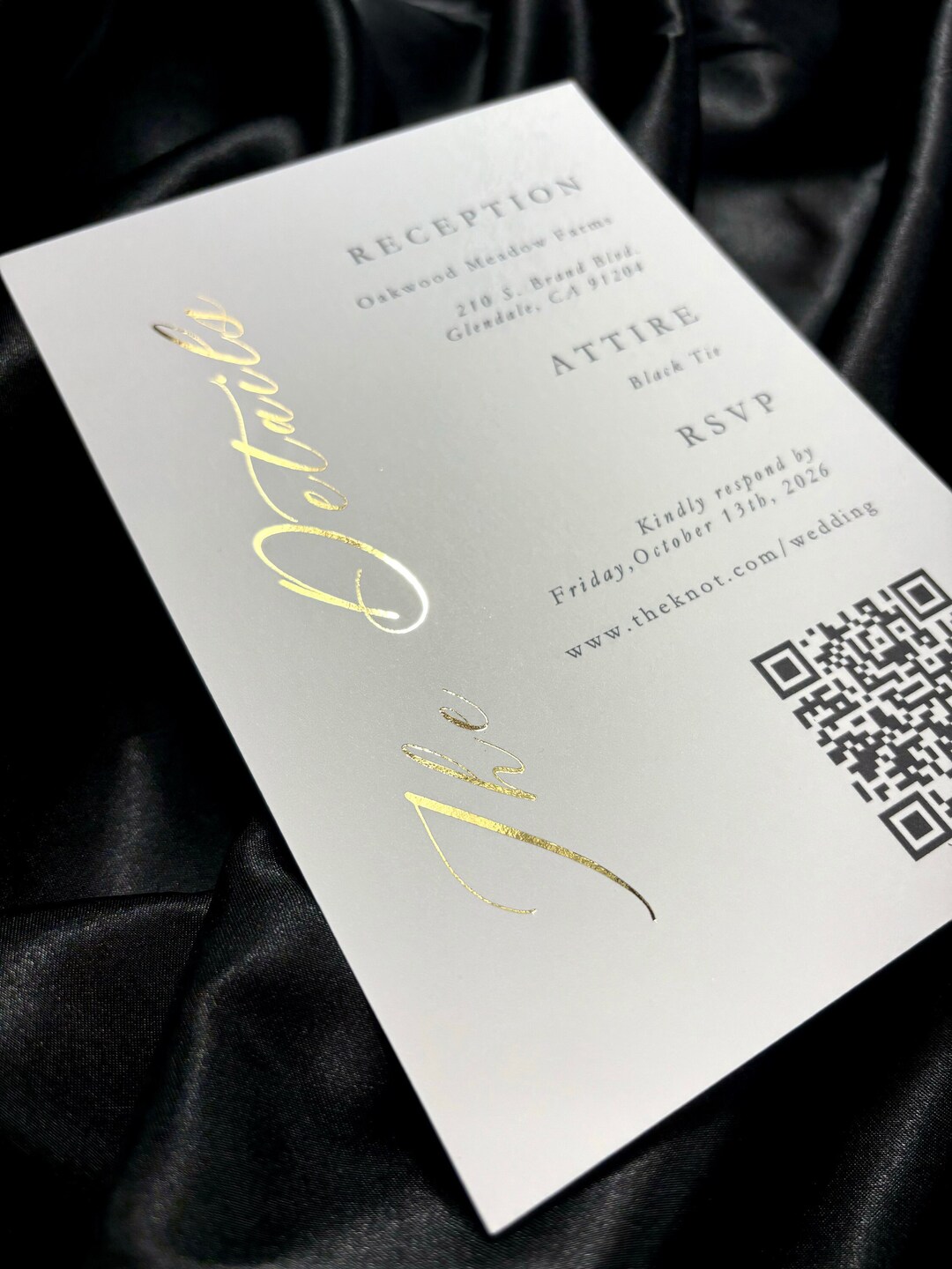 Gold Foil Wedding Invitations Gold Foil Detail Card Deckle Edge Detail ...