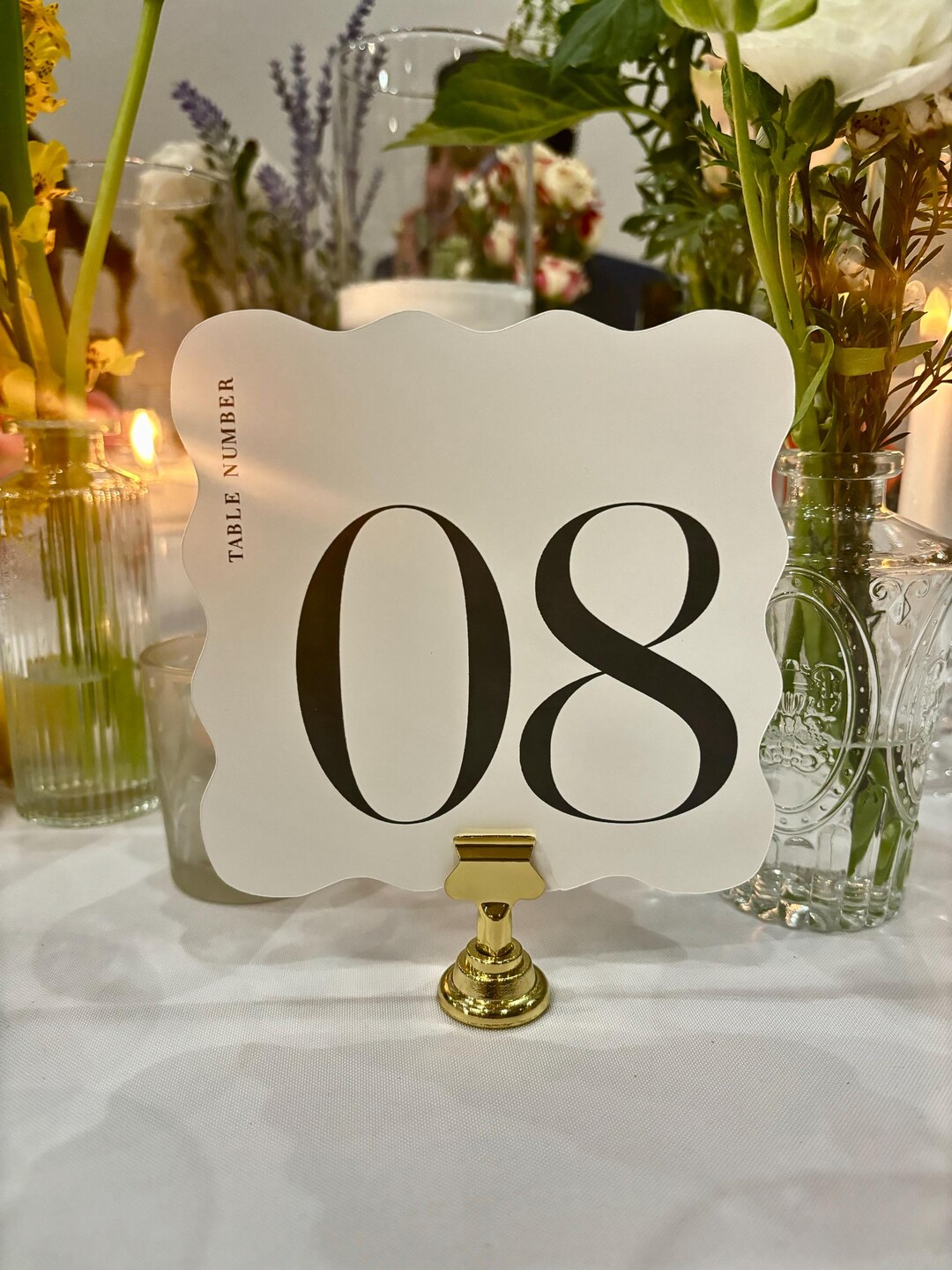 Modern Wedding Table Numbers Wavy Table Numbers Wavy Square Wedding ...