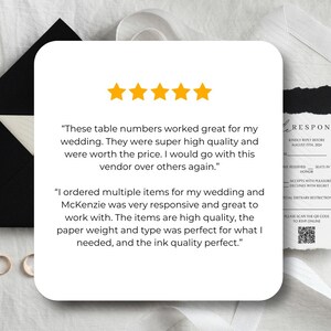 Deckle Edge Wedding Table Numbers | Custom With Name & Date - Etsy