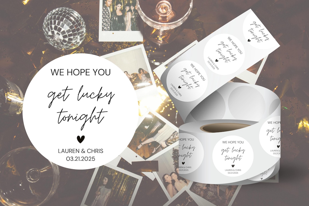 We Hope You Get Lucky Tonight Wedding Stickers, Lottery Ticket Favors ...