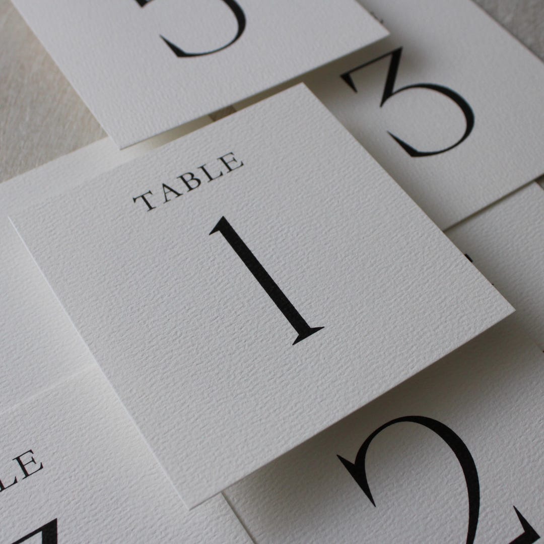 Wedding Table Numbers, Elegant Wedding Table Numbers, Black and White ...