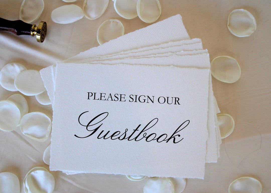 Deckle Edge Wedding Guestbook Sign | Please Sign Our Guestbook Sign ...