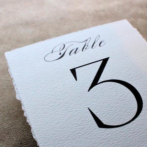 Deckle Edge Wedding Table Numbers | Custom - Etsy