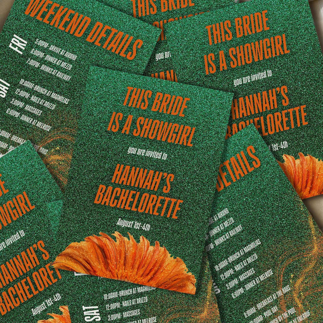 The Life of a Showgirl Bachelorette Party Invitation | Bachelorette ...