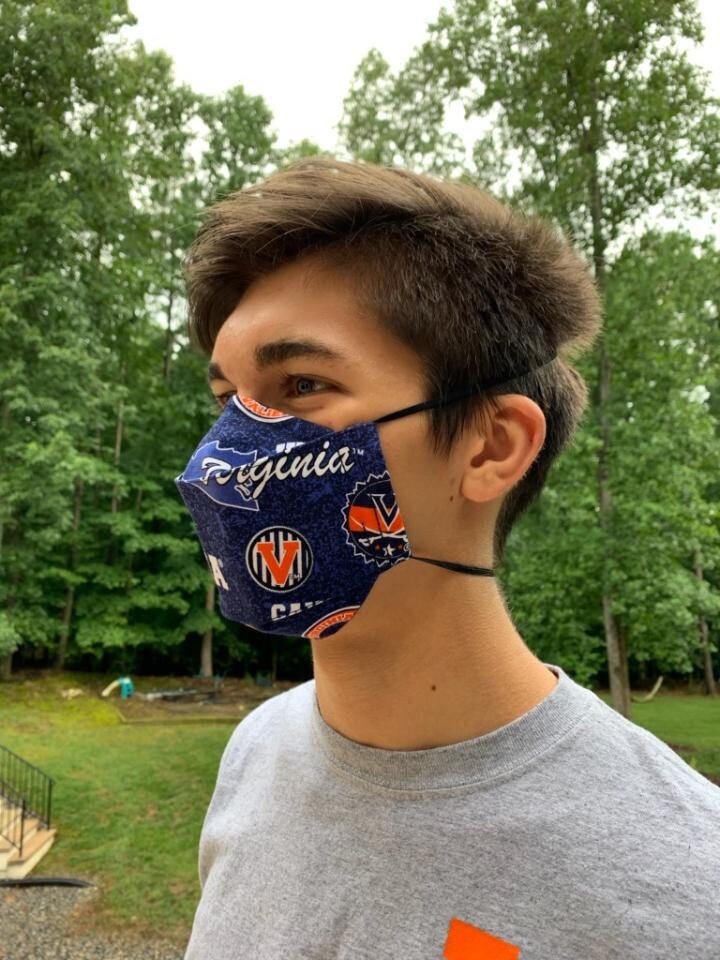 UVA 3d Face Mask Cavaliers University of Virginia 3 Layer Covering ...
