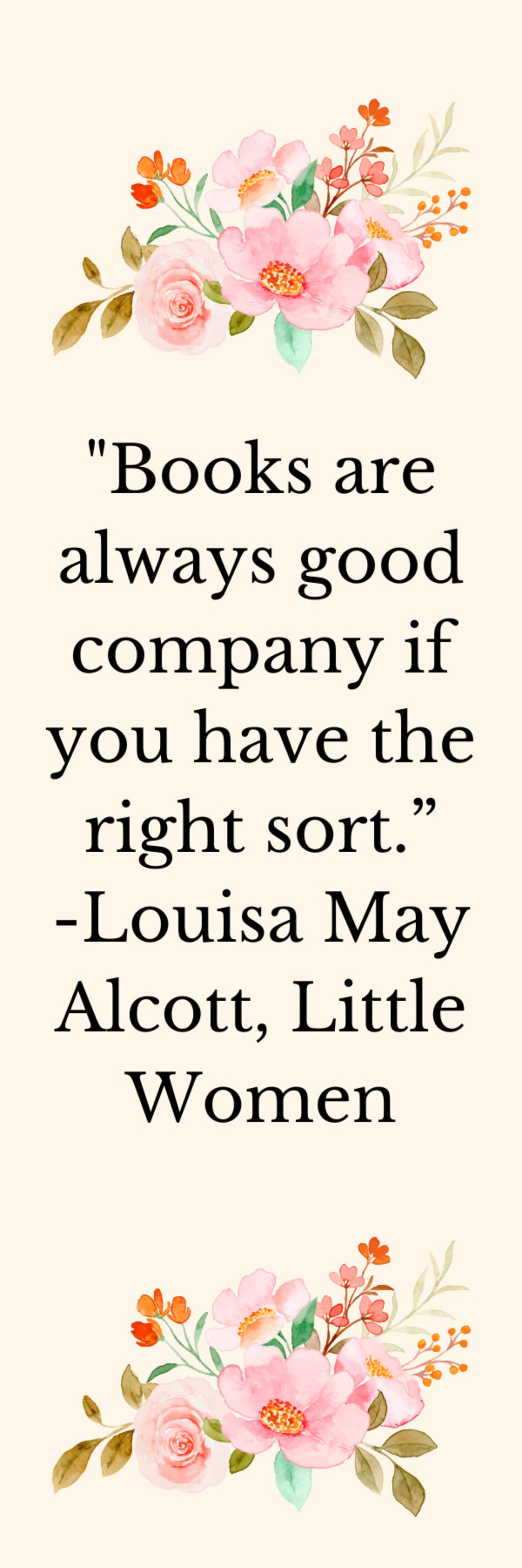 Little Women Bookmarks Printable Bookmarks Floral Little - Etsy