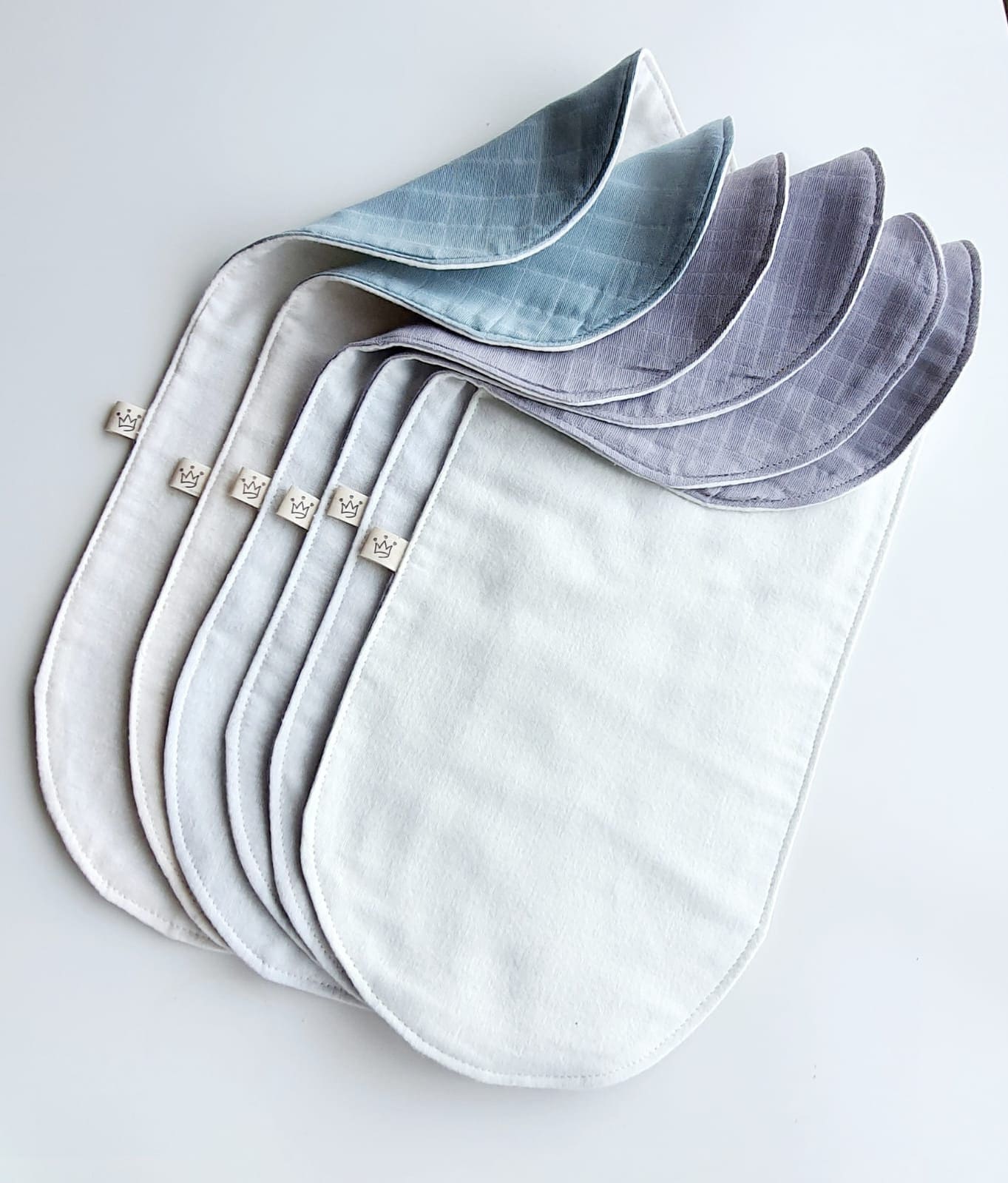 Soft Burp Cloths Set of THREE, Muslin Cotton & Bamboo Burping Cloths ...