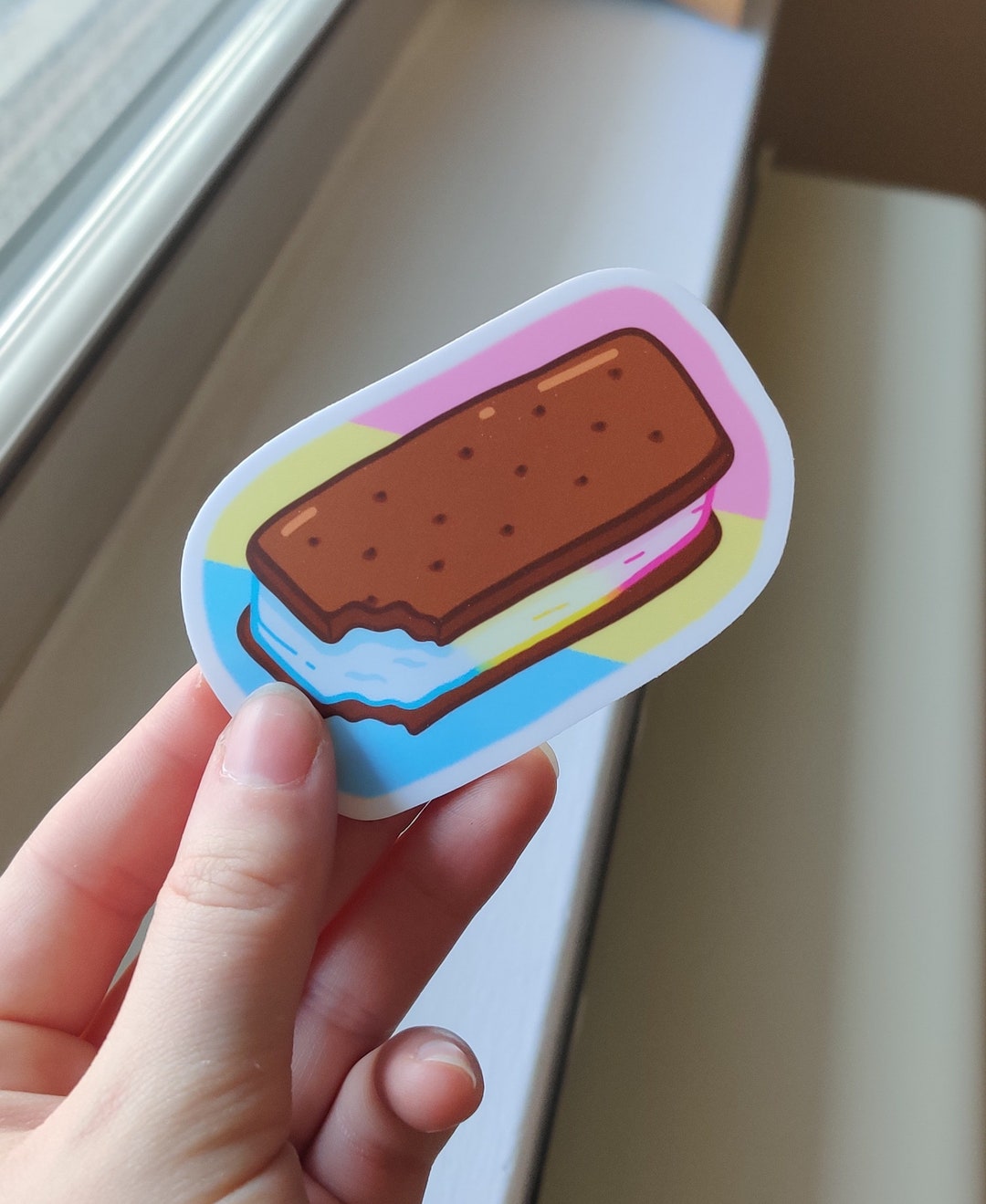 Pansexual Pride Ice Cream Sandwich Sticker - Etsy