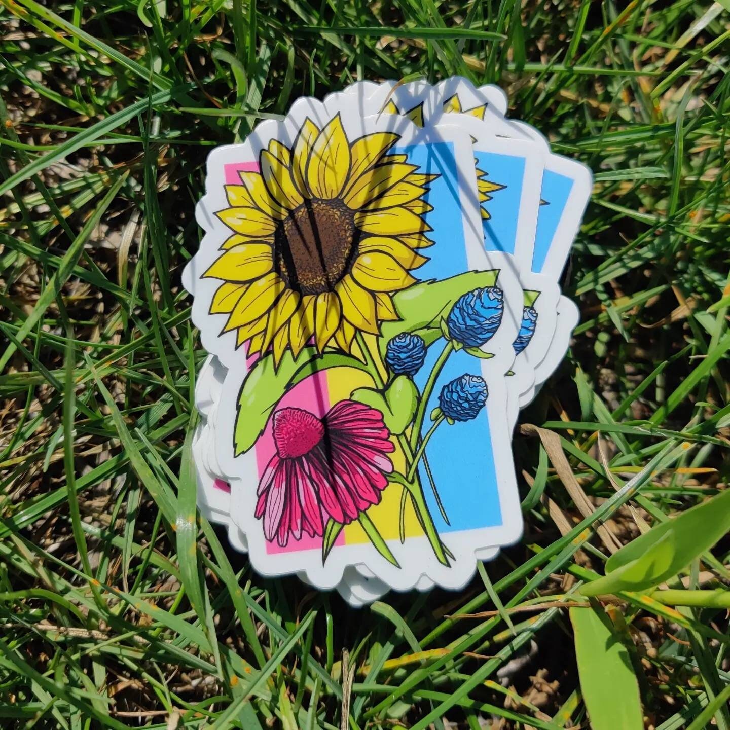 Pansexual Pride Flag Flower Sticker - Etsy