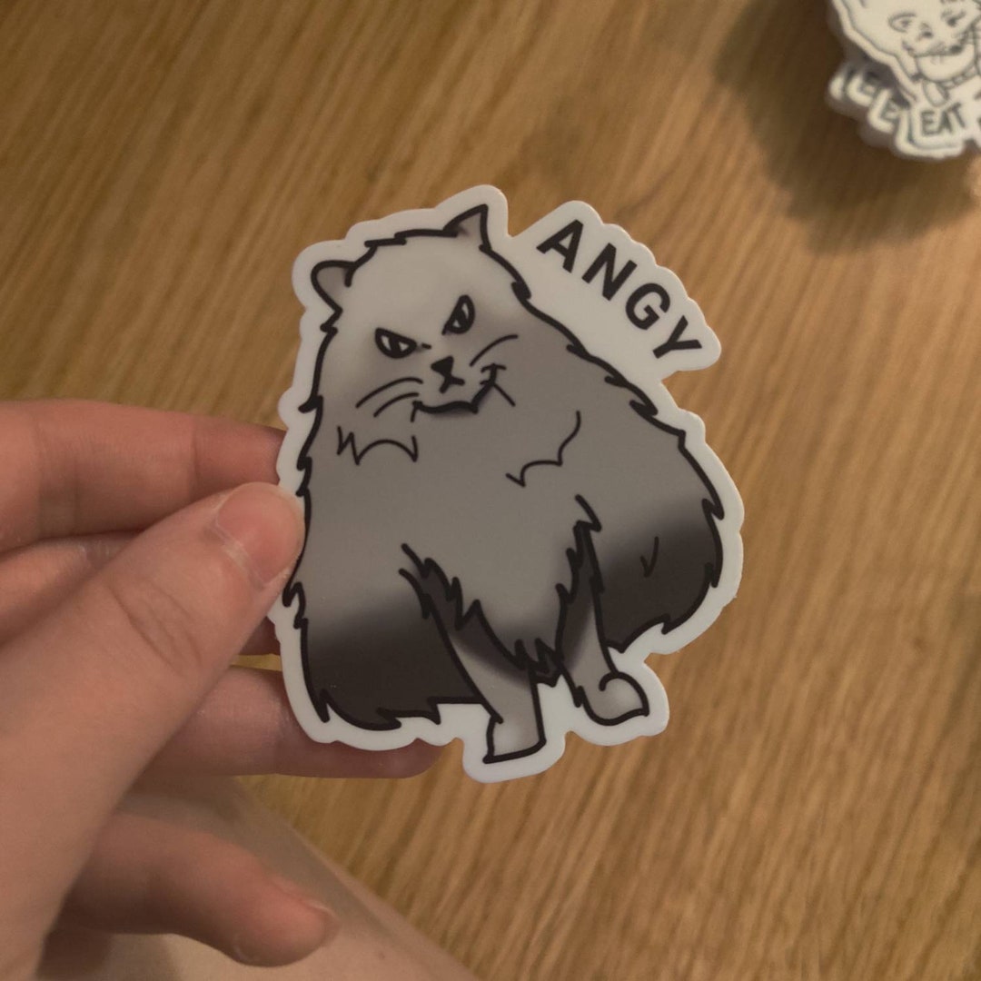 Angy Cat Sticker - Etsy