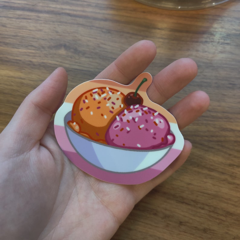 Lesbian Pride Ice Cream Sticker - Etsy