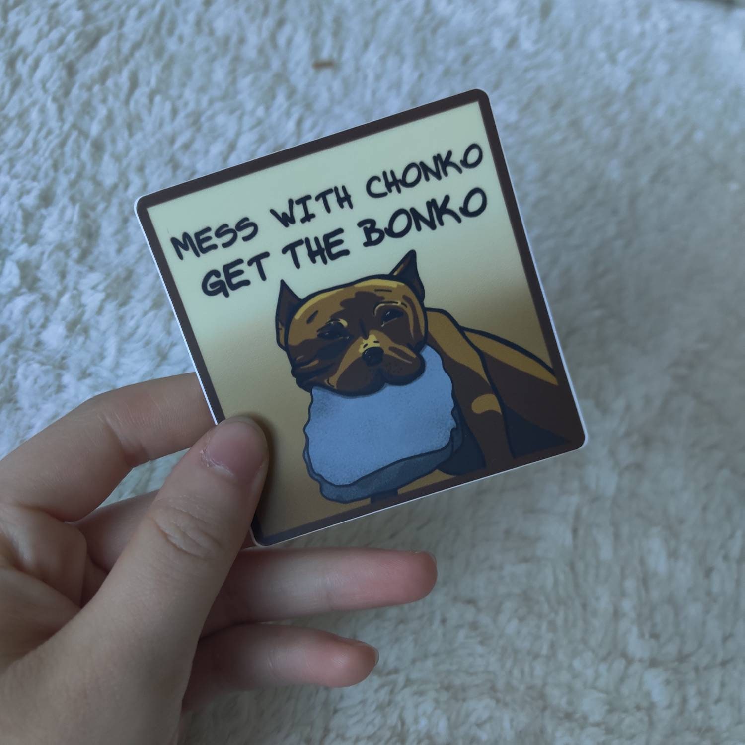 Chonko Dog Meme Square Sticker - Etsy