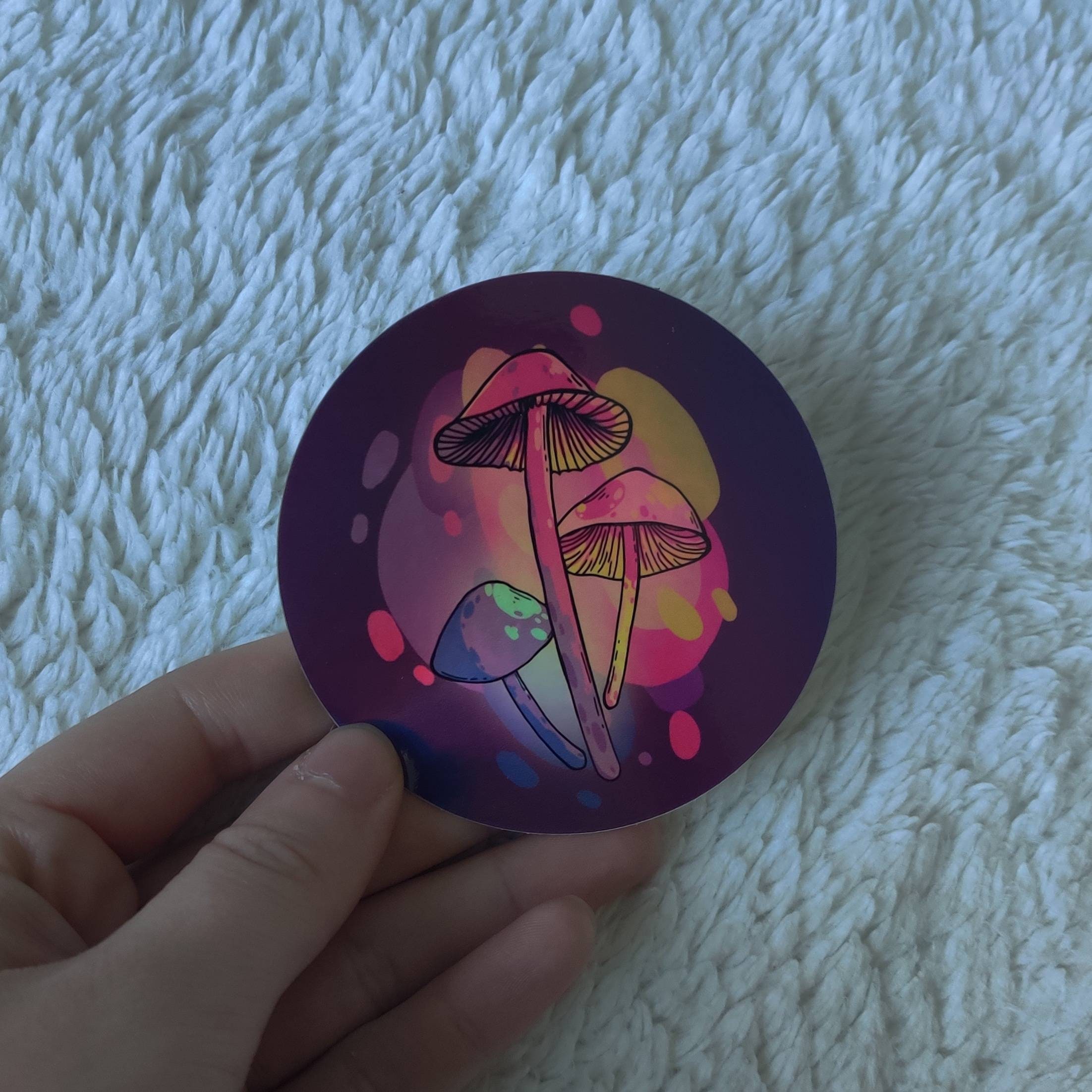 Holographic Psychedelic Mushroom Sticker - Etsy