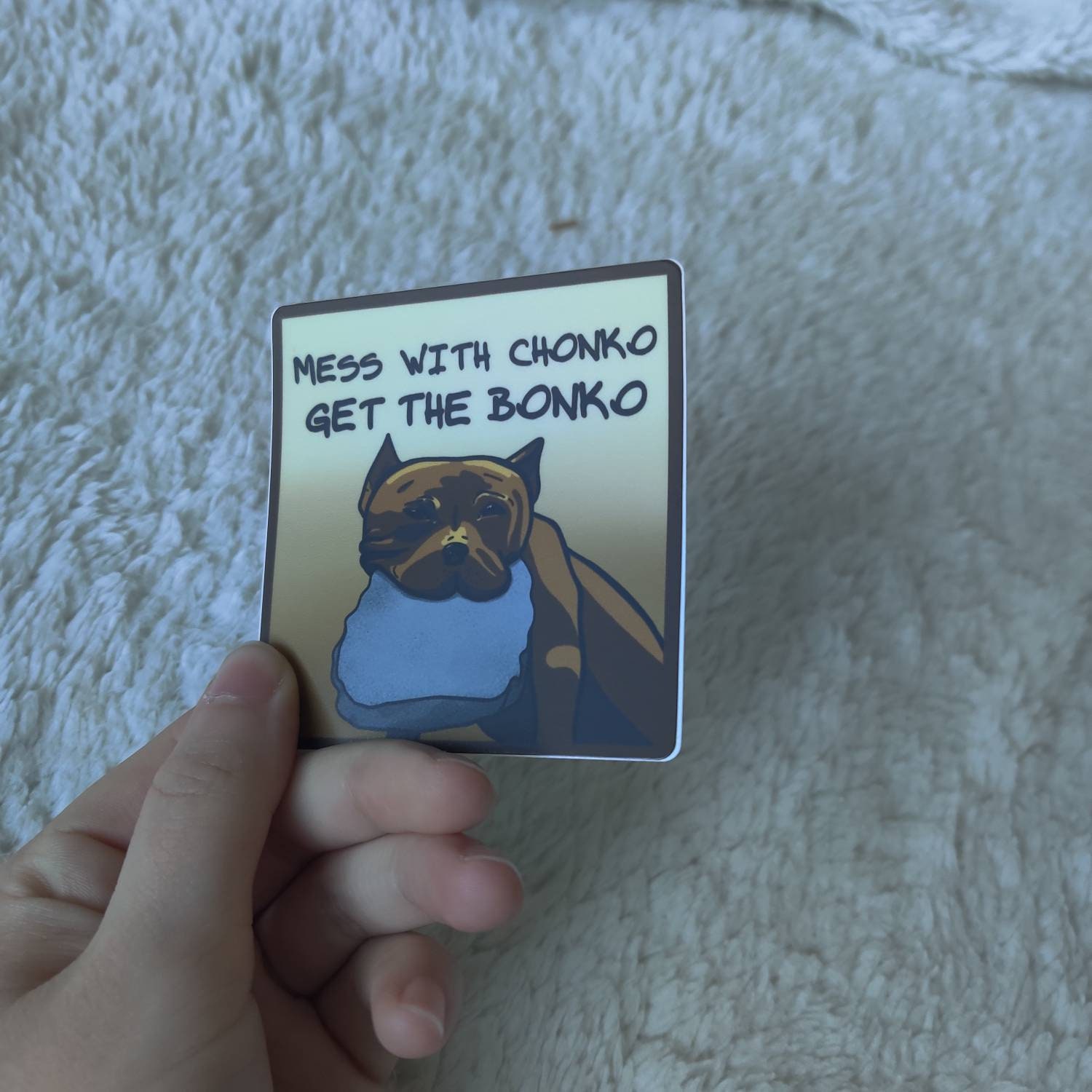 Chonko Dog Meme Square Sticker - Etsy