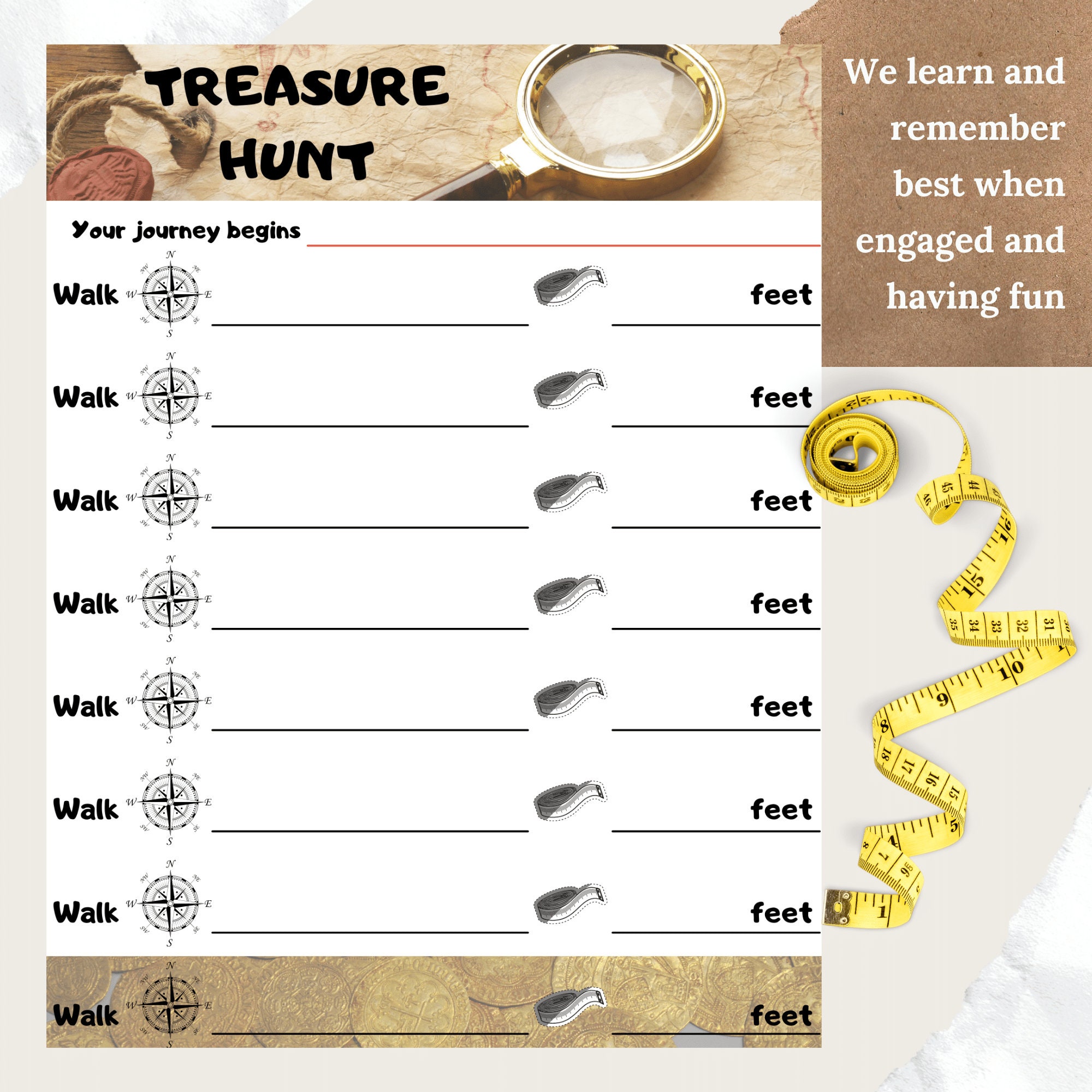 Compass Directions Treasure Hunt | Instant Download | Printable ...