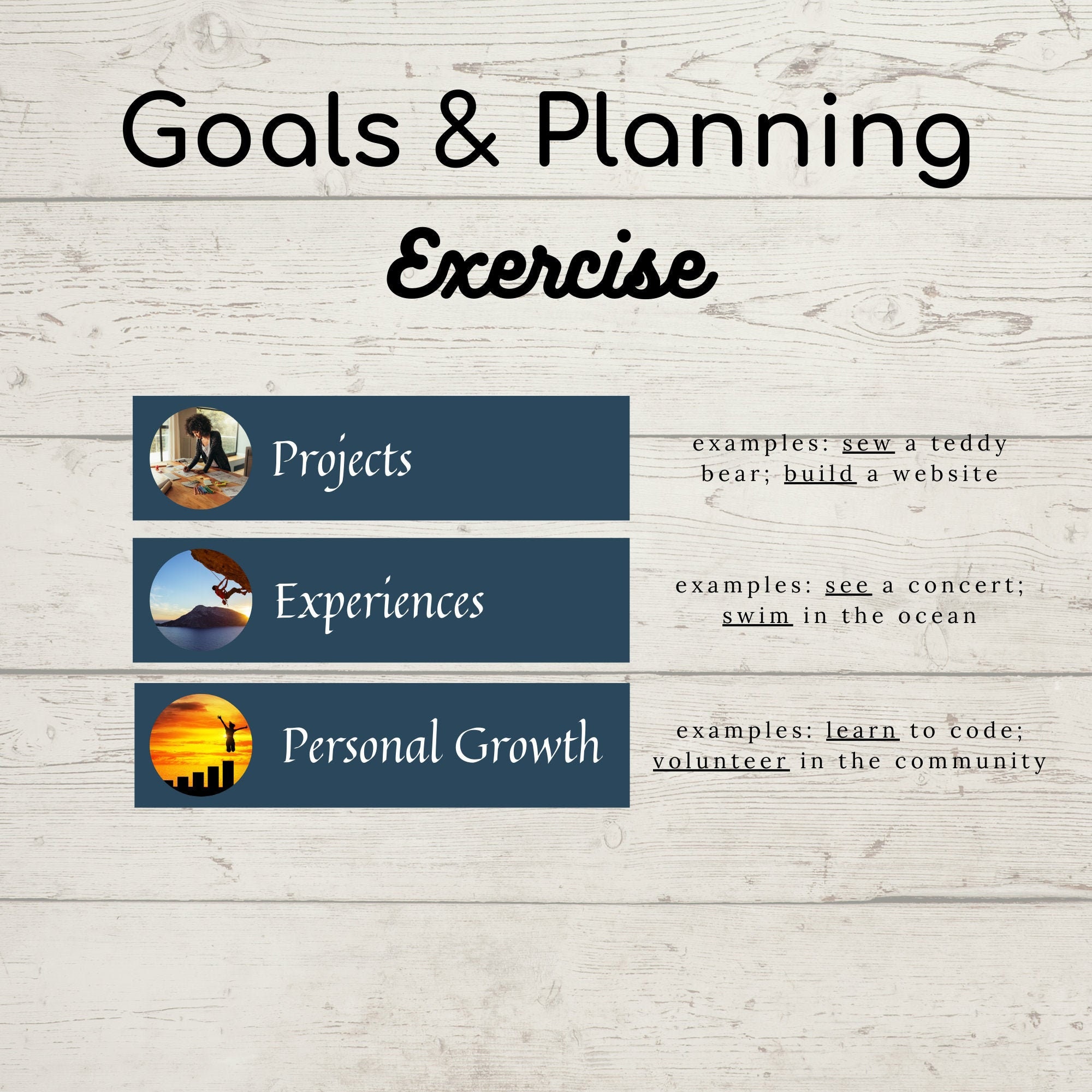 Goal Setting and Planning Exercises | Instant Download Printable ...