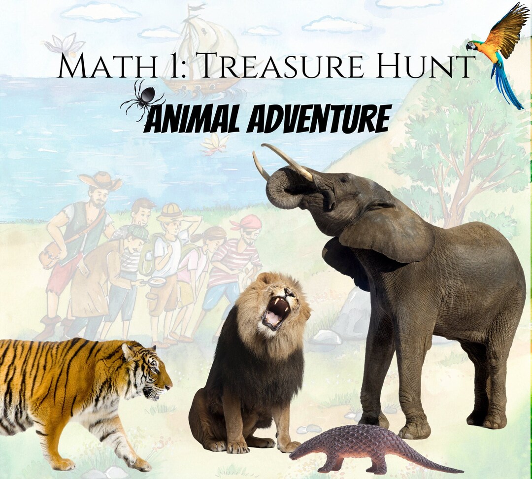 Math 1 Educational Treasure Hunt: Animal Adventure | Instant Download ...