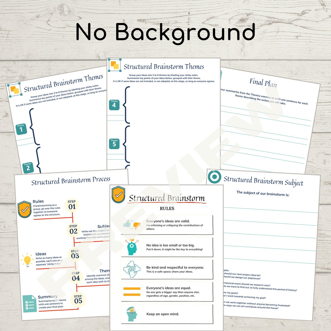 Structured Brainstorming Exercise Printable (Instant Download) - Etsy
