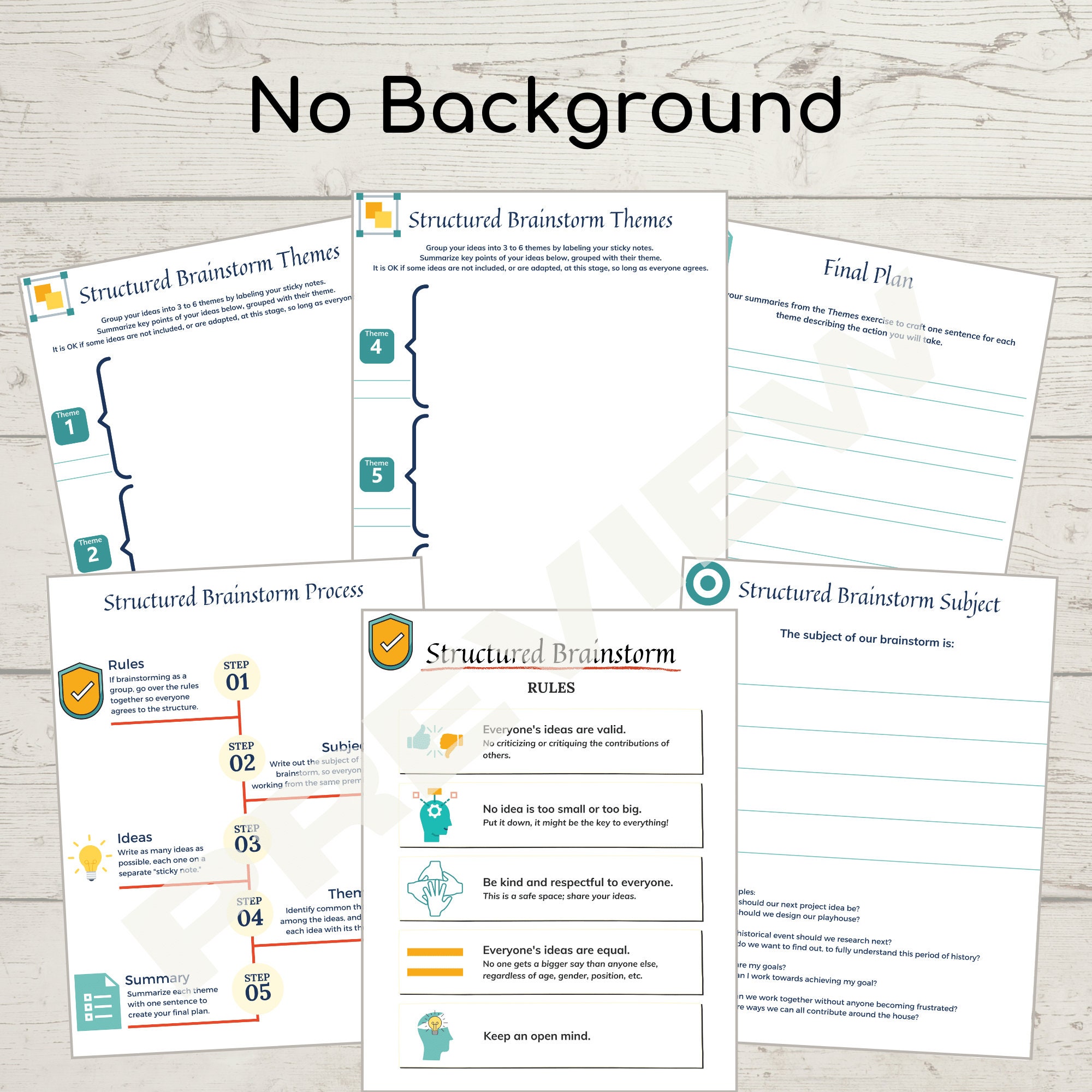 Structured Brainstorming Exercise | Printable Templates | Idea ...